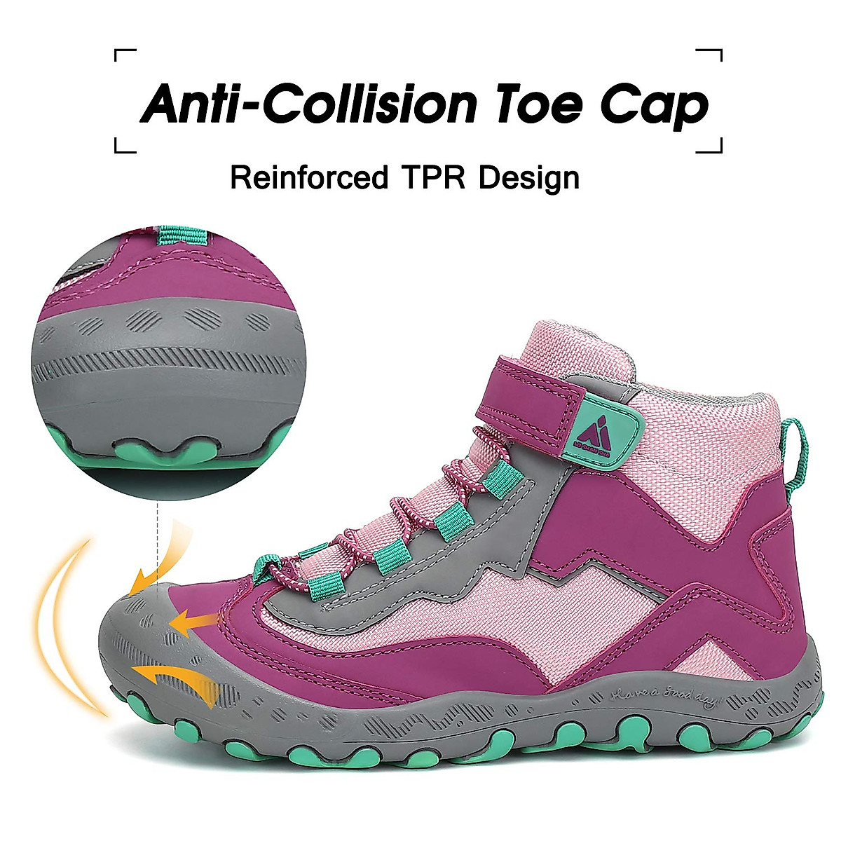 Mishansha Kids Hiking Boots Toddler Girls Boys Hiking Shoes Water-Resistant Anti-Collision Non-Slip Athletic Outdoor Trekking Boots