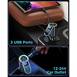 Cigarette Lighter Splitter, 150W 4 in 1 Cigarette Lighter USB Charger 12V Car Charger Adapter, PD3.0 & QC3.0 30W Super Fast USB C Car Charger Compatible with iPhone14 Pro Max/Pro/Samsung/GPS/Dash Cam