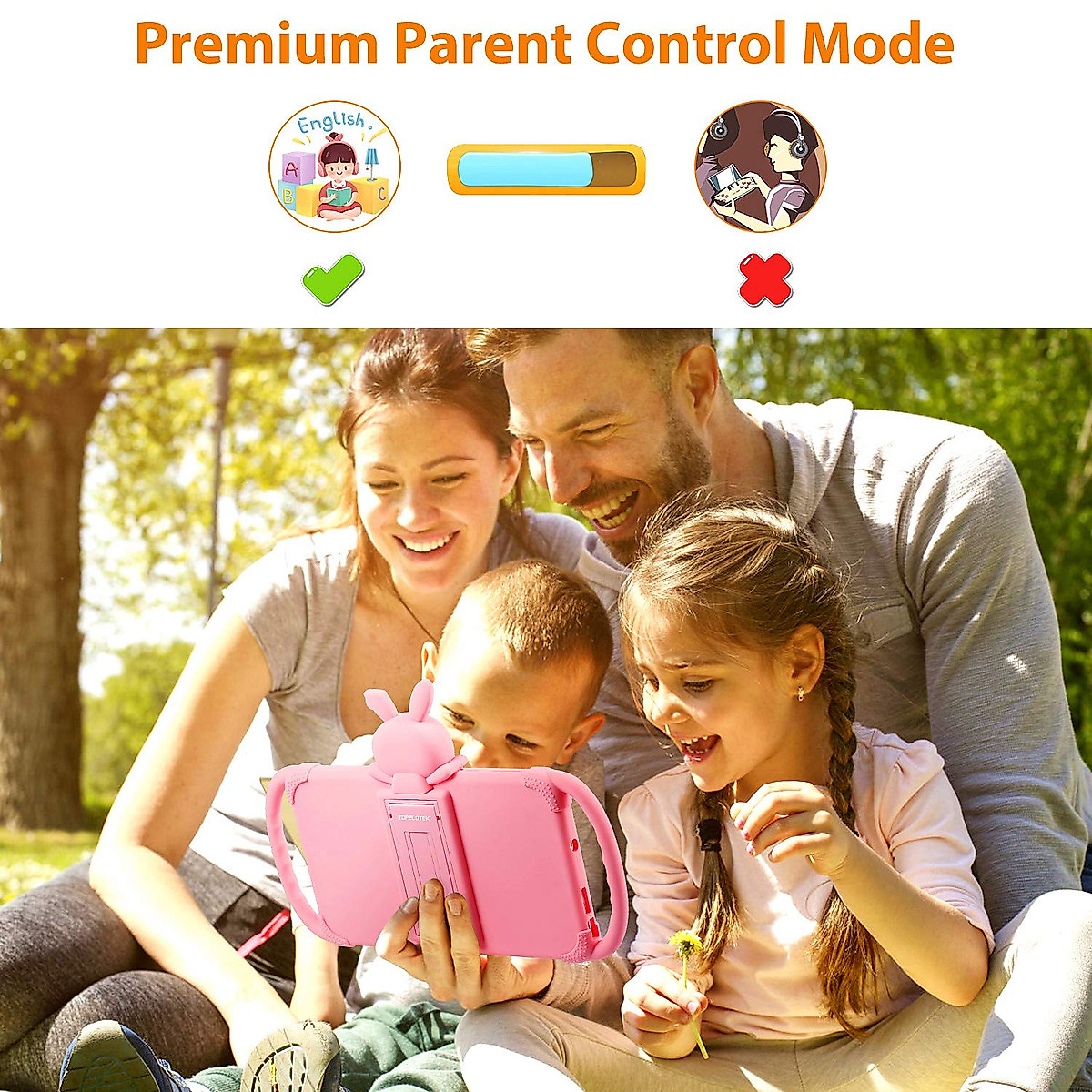 TOPELOTEK Kids Tablet 7 inch Toddler Tablet Android Tablet for Kids 32GB Parent Control with Pre-Installed Educational APP WiFi Kids Edition Learning Tablet Kid-Proof Case (Pink)