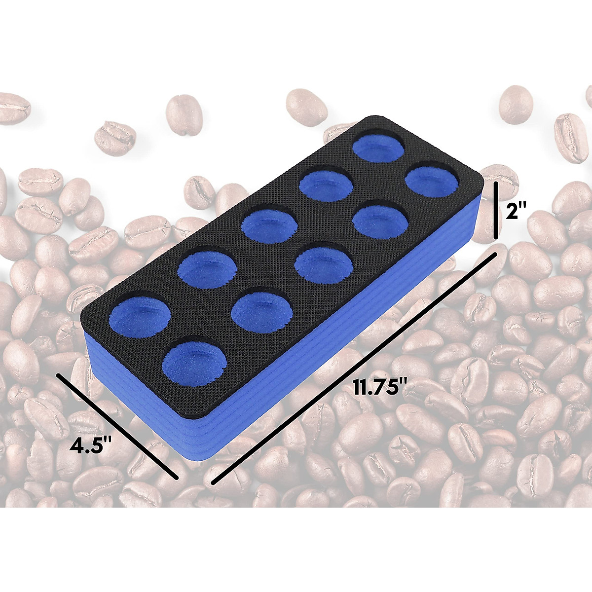 Polar Whale 2 Coffee Blue and Black Pod Storage Deluxe Organizers Tray Drawer Insert for Kitchen Home Office Waterproof Washable 4.5 X 11.75 Inches Holds 10 Each Compatible with Keurig K-Cup