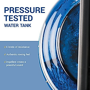 XTERRA Fitness ERG600W Water Rowing Machine, Full Body Workout, Durable, Standing, Cordless, Space-Saving Rower, Steel Frame, Contoured Seat and a Variety of Programs