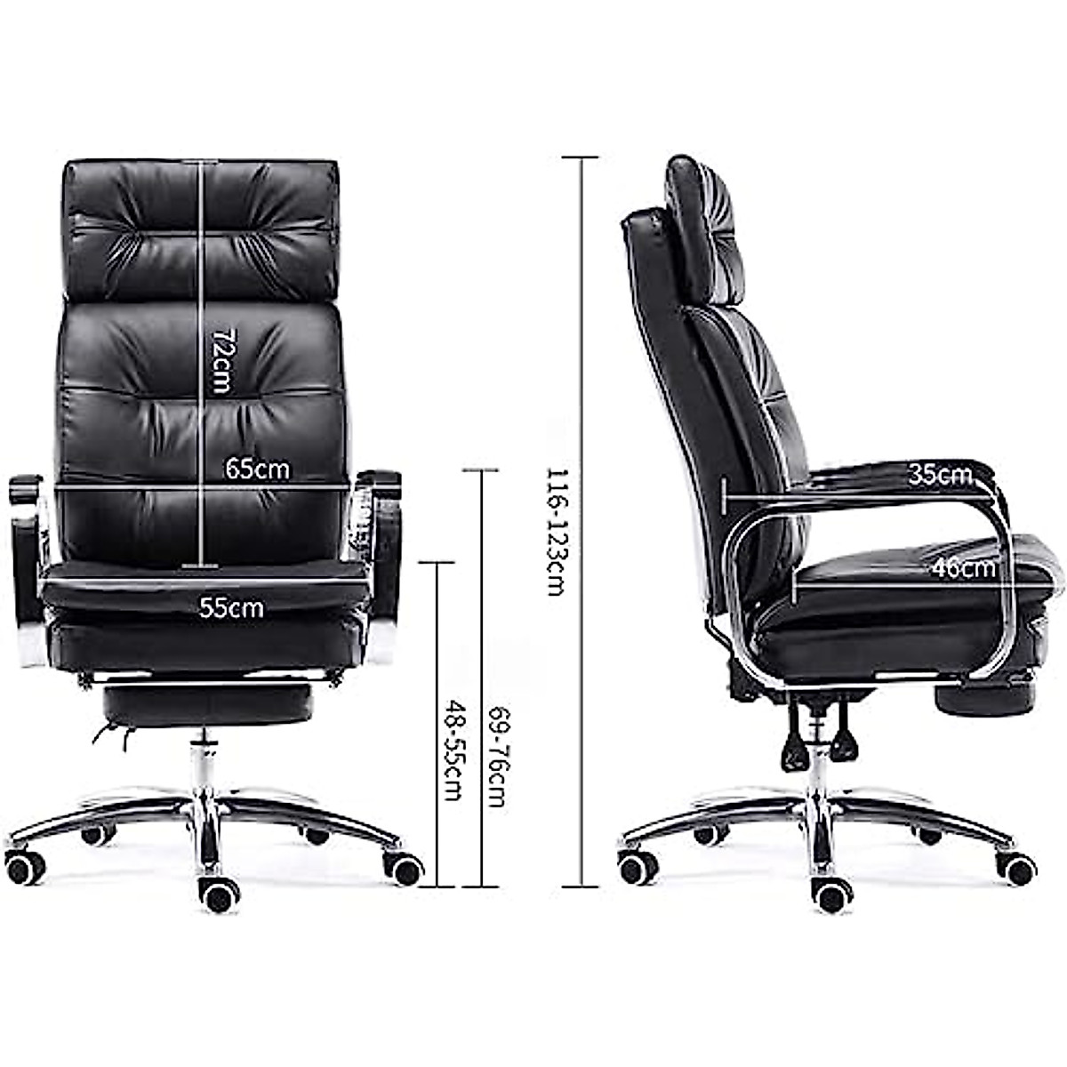 WHLONG Office Chair High Back Lounge Recliner with Retractable Footrest Ergonomic Computer Gaming Chairs, 360°Rotation Executive Chairs(Color:B)