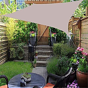 JLCP Rectangle Sun Shade Sail, Waterproof Garden Terrace Sunscreen Awning with Rope,90% UV Block, 3X4m Shade Sail Canopy for Outdoor Garden Patio Lawn Beach Camping,Light Brown