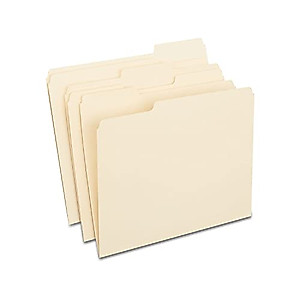 Staples 246850 100% Recycled Manila File Folders Letter 3-Tab 100/Box (246850)