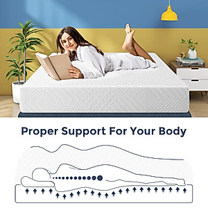 IULULU Full Mattress, 10 inch Memory Foam Mattress in a Box Full Size Green Tea Gel Infused, Medium Feel, CertiPUR-US Certified, Made in USA,White