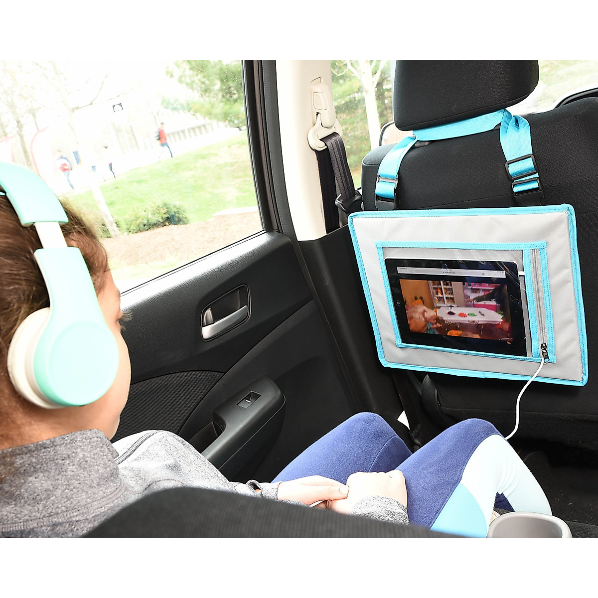 Kids Travel Tray by LillyCrafted-Premium Quality Toddler Car Seat Tray & Lap Table-with Touchscreen Phone & Tablet Holders-Toddler Activity Play & Snack Stroller Organizer-Perfect Travel Accessories
