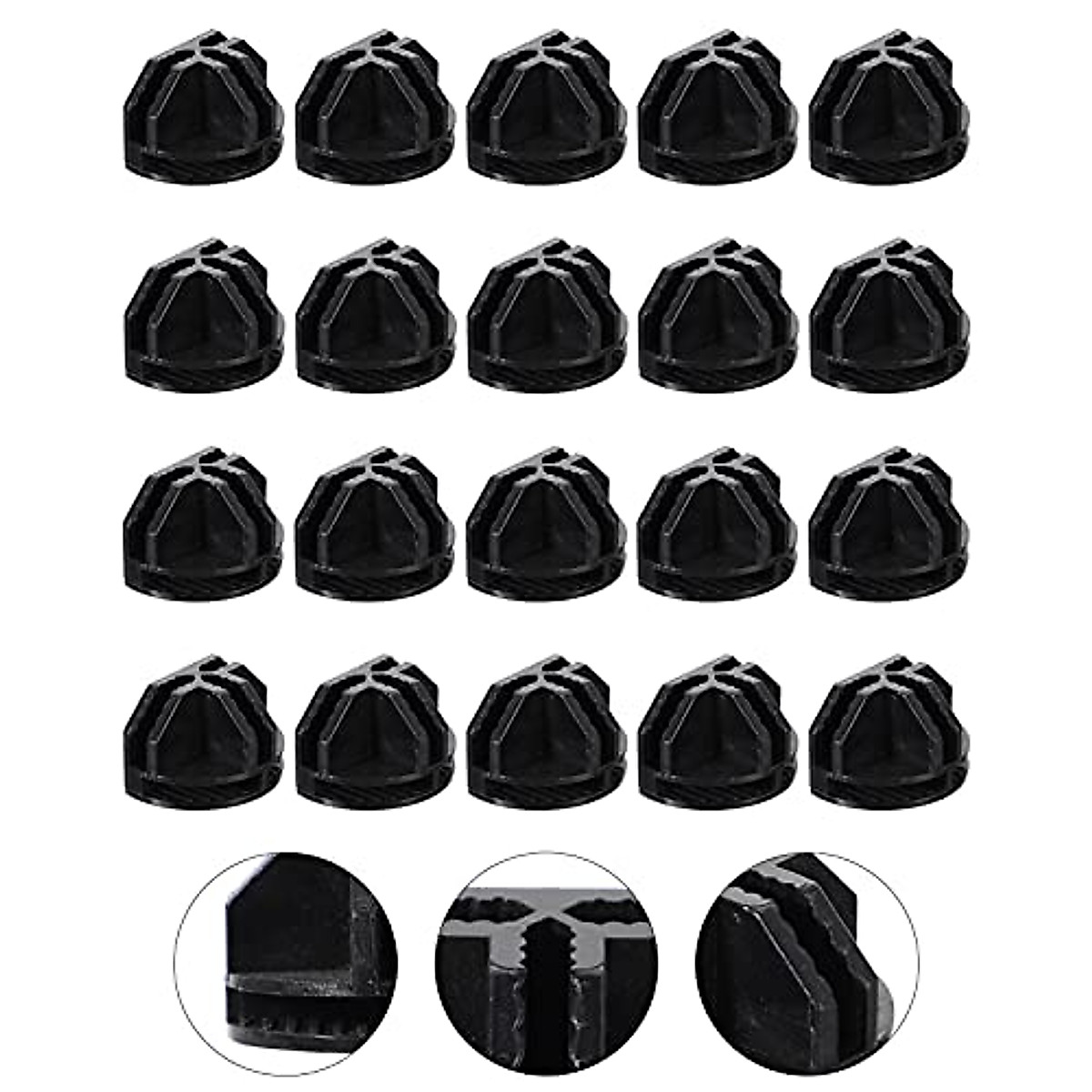 DOITOOL Cube Plastic Connectors Interlocking Connectors Wire Grid Cube Organizer Buckle Clips for Modular Closet Storage Organizer Black 20pcs