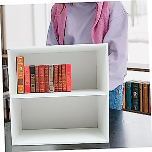 Homoyoyo 1pc Locker White Bookshelf Book Shelves for Office White Bookcase Practical Bookcase Household Bookshelf Floor Bookshelf Earth Tones Storage Rack Lip Gloss White Wood-Based Panel