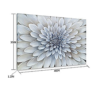 SYGALLERIER Floral Canvas Wall Art with Textured Modern Abstract White Flower Paintings Aesthetic Pictures Artwork for Living Room Bedroom Bathroom Decor
