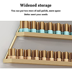 DEOCAE Nail Polish Organizer, 5 Tier Nail Polish Organizer Wall Rack, Hanging Wall Triangle Display Rack Storage Shelf Perfume Shelf Cosmetic Cabinet