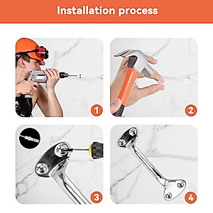 Bath Grab Bar, 6in Shower Grab Bar Stainless Steel Bathroom Handles Stairway Handrail Balance Bar Boat Yacht Handle Pull Shower Handle Safety Bar for Grab Bars Senior, Elderly, Handicap