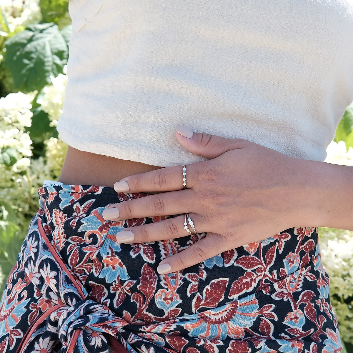 Blossom and Hue 18K Gold Plated Sterling Silver & Cubic Zirconia Curved Wedding Band