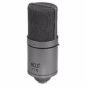 MXL 770 Condenser Microphone for Podcasting, Singing, Home Studio Recording, Gaming & Streaming | XLR | Large Diaphragm | Cardiod (Gray)