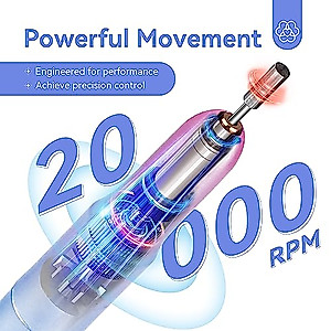 Saviland Portable Electric Nail Drill - 20000 RPM USB Electric Nail File with 7 Nail Drill Bits & 51 Sanding Bands for Nail Prep Acrylic Nails Dip Nails Gel Nails Home Salon Use, Blue-Violet Gradient
