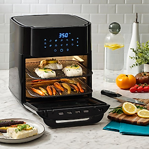 Zavor Crust 12 Qt Air Fryer Oven - Rotisserie, Dehydrator, Toaster, Roaster, Grill & Convection Oven Combo with 10 Cooking Presets, Large Capacity and Removable Door for Easy Cleaning