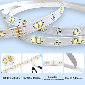 DAYBETTER Under Cabinet Lights, 6 PCS Under Cabinet Lighting with Remote, Dimmable LED Strip Lights for Bedroom, LED Lights for Kitchen Cabinet, Counter Shelf 2700K-6500K Warm to Daylight White, 9.8ft
