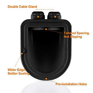 RICH SOLAR Cable Entry Housing Mount Cable Entry Housing Mount for RV,Boats, Caravans, Marine,Cable Entry Housing Mount Gland Box(Black)