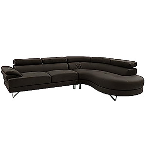 Poundex F6984 Bobkona Isidro Faux Leather sectional