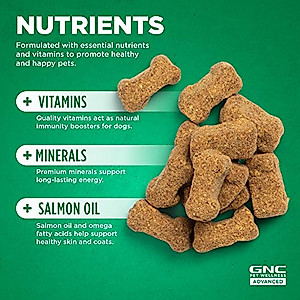 GNC for Pets Advanced Dog Multivitamin Soft Chews | 90 ct Salmon Oil Dog Supplement Immune Booster for Overall Health and Wellness | Chicken Flavor Chewable Dog Multivitamin