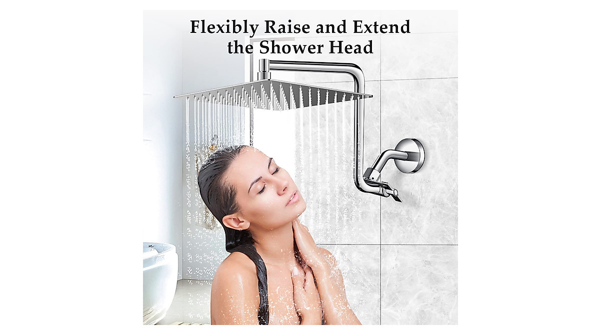 12" Adjustable Rain Shower Head Extension Arm - Chrome
