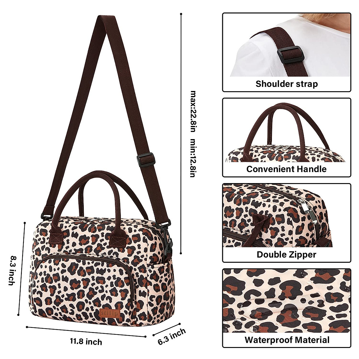 Siltamu Lunch Bag Women,Lunch Bags for Women with an Adjustable Shoulder Strap, Lunch Box for Women, Insulated Lunch Bag can be used for the Office, School, on Picnics, Womens Lunch Bag.