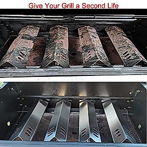 SUONA Grill Heat Plate Shield for Dyna-Glo 6 Burner DGF600SSP DGB610SS DGF934BMP 70-01-179 5 Burner DGF510SBP DGB515SDP-D Replacement Part for Backyard BY13-101-001-12/13 6 Pack ST-08-6