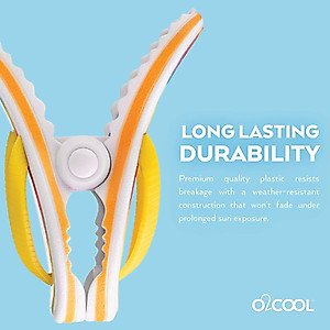 O2COOL Bocaclips - Beach Towel Clips for Beach Chairs, Patio and Pool Accessories - (Tie Dye Flip Flop) 2 Count