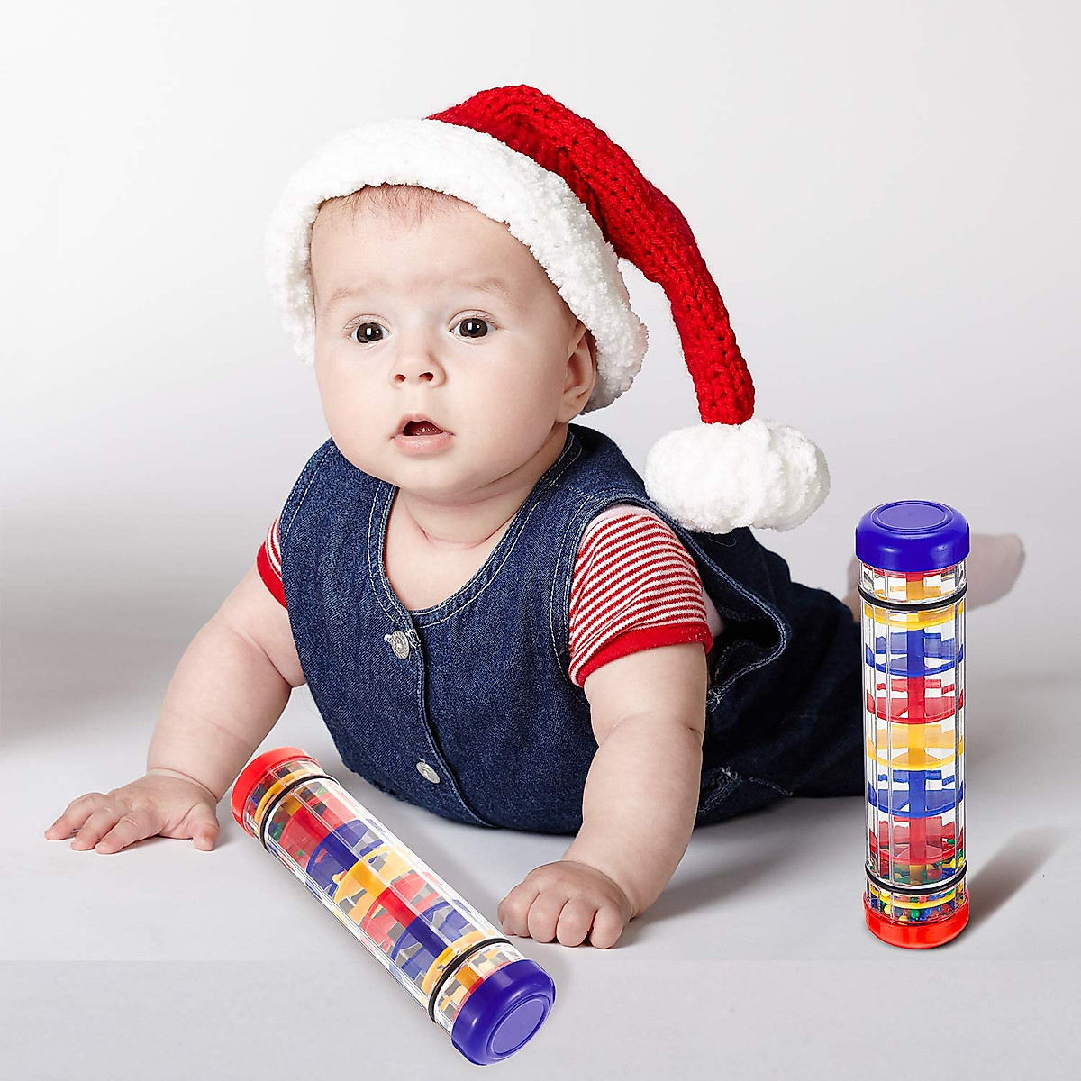Gejoy 2 Pieces 8 Inch Mini Rain Stick Shaker Rattle Tube Rain Stick Rainmaker Rainstick Rattle Music Auditory Instrument Toy for Babies Toddler