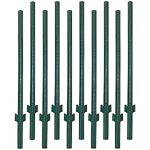 VASGOR 6 Feet Sturdy Duty Metal Fence Post – Garden U Post for Fencing - 10 Pack