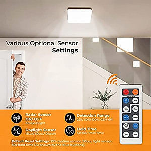 BLNAN Motion Sensor LED Ceiling Light, 18W 8.7 Inch Motion Activated Flush Mount Lighting Fixture, Waterproof Hard Wired Lamp for Closet Laundry Hallway Stair Porch, 4000K White Non-Dimmable