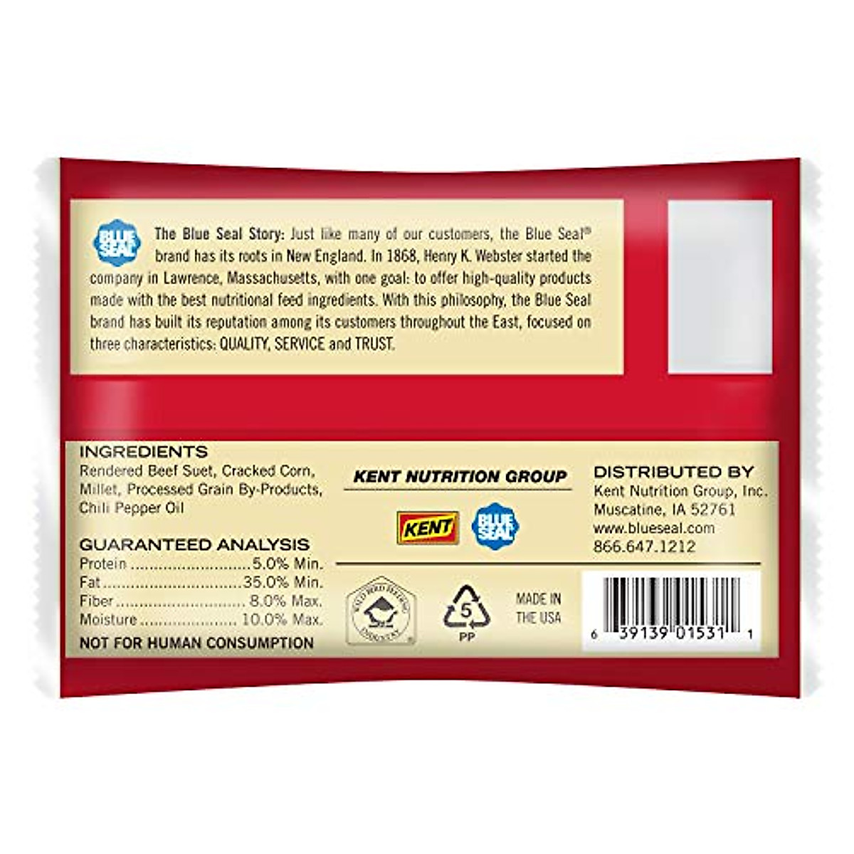 Blue Seal Hot Pepper Suet Cakes for Wild Birds - No Mess Suet Feed, Food for Woodpeckers, Cardinals, Siskins, Sparrows & More - 11oz Suet Feeder, Bird Seed Cakes (Pack of 12)