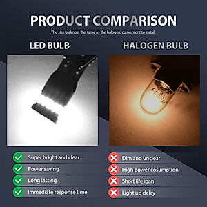 QODOLSI Led License Plate Light, 194 168 2825 W5W T10 Led Bulb, Led Interior Car Lights, Tail Light Bulb, Dome Light, Reverse Light Bulb, Car Door Lights, Universal for Most Cars (White #2PCS)