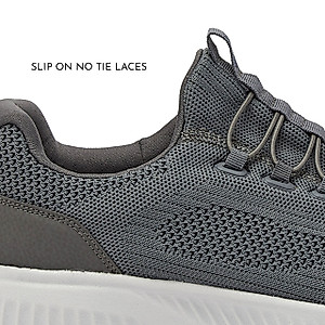 Avia Air Slip On Shoes for Men - Casual Comfortable Athletic Tennis Walking Sneakers for Men with Memory Foam - Dark Grey, 10 Extra Wide