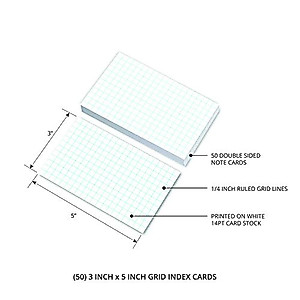 Home Advantage Double Sided Quadrille Grid Index Cards, Graph Ruled (3-x-5-inch)