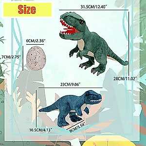 Wilomis Dinosaur Stuffed Animal 12” Mommy with Baby, 3 Pieces of Cute Dinosaur Plush Toys Dino Plushies for Kids Girls Boys Set（T-rex Family）