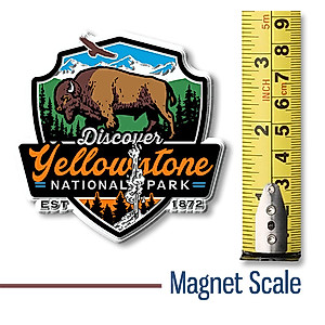Yellowstone National Park Magnet by Classic Magnets, 3.1" x 3.1", Collectible Souvenirs Made in The USA