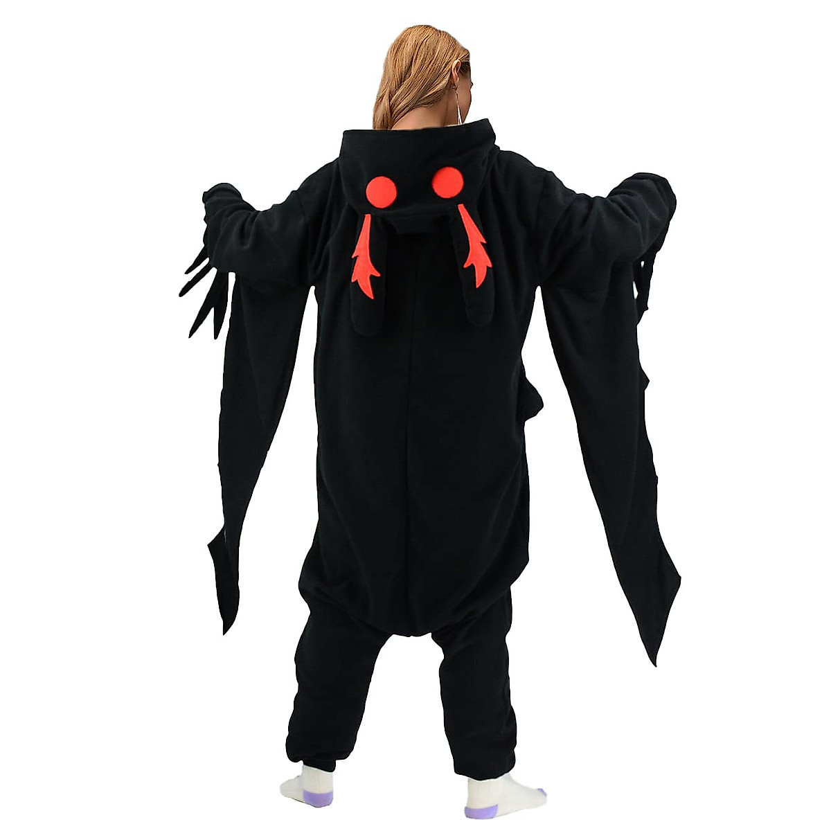 Mothman Halloween Onesie Adult Pajamas Cosplay Animal Homewear Sleepwear Jumpsuit Costume for Women Men