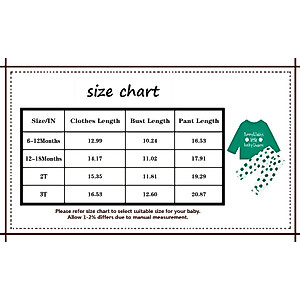 BabyMars Toddler Boys Girls St Patrick's Day Outfit Mommy's Lucky Charm Clover Long Sleeve Baby Pant Set （Green,12-18M), 12-18 Months