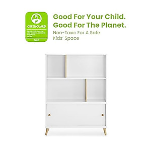 Delta Children Essex Bookcase - Greenguard Gold Certified, Bianca White/Natural