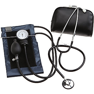 ADC Prosphyg 780, Manual Home Blood Pressure Kit with Proscope 660 Stethoscope, Self-Adjusting Adult Navy BP Cuff, Carrying Case