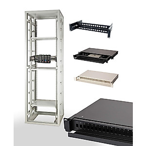 Naweisz 19 Inches Rack Mount Adjustable DIN-Rail Bracket 2U Height Used for Media Converter, Ethernet Switch, Industrial PoE Switch,Power Supplies Server Racks and Cabinet (Black)