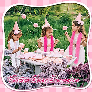 Jexine 8 Pcs Feather Boas Bulk Artificial Fluffy Boas Decor for Wedding Costume Dress Tea Party Supplies(5 Ft,Pink, Rose, White)