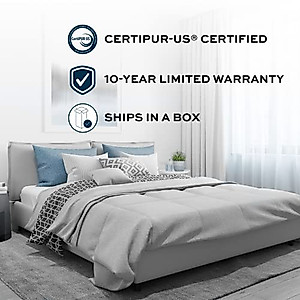 Slumbercrest by Slumberland Memory Foam 10 inch King Size Mattress Bed with Copper Cooling Cover and Cooling Infused Gel-Foam - Pressure Relieving Base Foam Provides Comfort, Stability, and Support