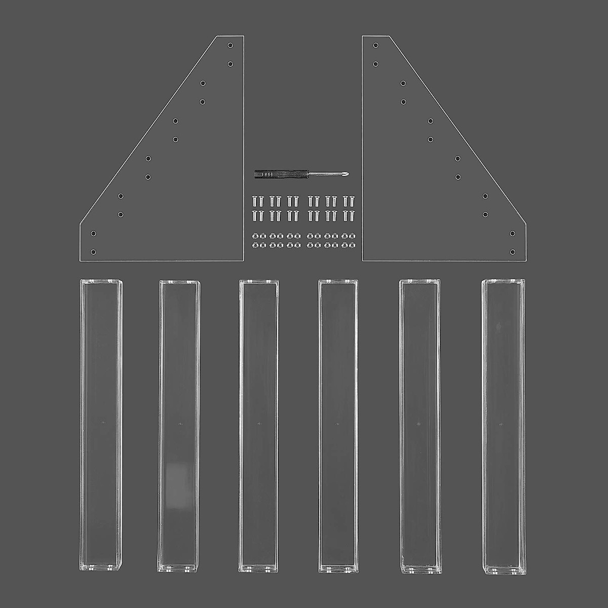 BTremary Clear Nail Polish Paint Organizer Holder Rack Shelf 6 Tier Acrylic Tattoo Ink Essential Oil Display Stand Holds Up to 48-96 Bottles for Table (Fit 1-2oz Bottles)