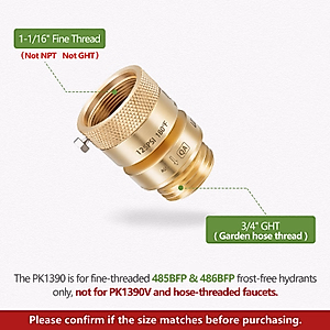 Litorange 1 Pack 1-1/16" Fine Thread (Female) Lead-Free Self-Draining Vacuum Breaker, PK 1390 Replacement Hose Bib Backflow Preventer with washers and Sealing Tape for Garden & indoor Spigot