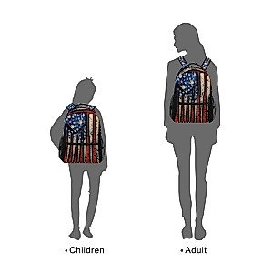 American Flag Baseball Print Backpack Patriotic USA School Bookbag for Boys Girls Computer Backpacks Book Bag Travel Hiking Camping Gym Daypack