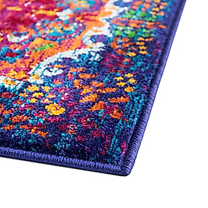 Rugs.com Calypso Collection Rug – 8' x 10' Fuchsia Medium Rug Perfect for Living Rooms, Large Dining Rooms, Open Floorplans