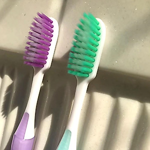 weizhang 50 Toothbrushes Affordable Bulk Pack for Travel, Hotel, Guest, ndividually Wrapped Purple and Blue