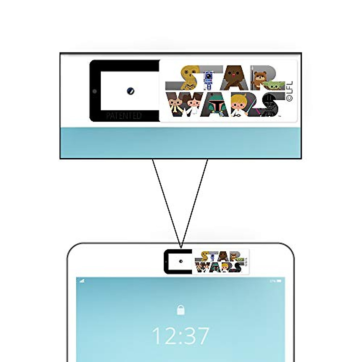 ERT GROUP Original and Officially Licensed by Star Wars Webcam Cover, Pattern Star Wars 004, Privise Sliding Camera Cover for Laptop, Computer and Tablet, Security Products