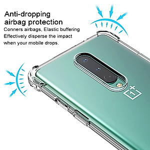 Osophter for Oneplus 8 Case [Not Compatible with Oneplus 8t],Clear Transparent Reinforced Corners TPU Shock-Absorption Flexible Cell Phone Cover for One Plus 8(Clear)